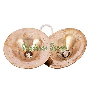 Handmade Brass Cymbals/Kartal/Manjira/Chimes Bell Metal for Kirtan | Vrindavan Bazaar (5 inch)