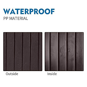 Autlaycil 52 Gallon Small Deck Storage Box -Waterproof Outdoor Toy Storage Box – Perfect to Store Garden Tools and Pool Toys(Brown)