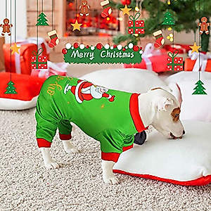 3 Pieces Christmas Dog Pajamas Dog Jumpsuit Pet Christmas Pajamas Clothes Holiday Dog Bodysuit Dog Puppy Rompers Bodysuit Santa Claus Snowman Elk Dog Apparel Jumpsuit for Pet Puppy Dog Cat (Medium)