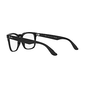 Ray-Ban RX4487V Steve Square Prescription Eyewear Frames, Black/Demo Lens, 54 mm