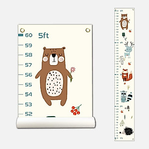 Kids Canvas Growth Chart, Height Chart, Growth Chart Banner, Animal Growth Chart
