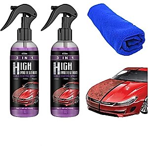 2Pack 3 in 1 High Protection Car Coating Cleaning Spray,Quick Coat Car Wax Polish Spray (100ML)