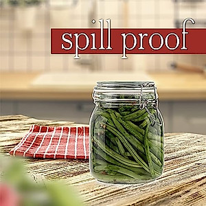 Galashield Glass Jars with Lids Food Storage Jars with Airtight Lids Leak Proof Glass Canisters Kitchen Jars [33 oz]