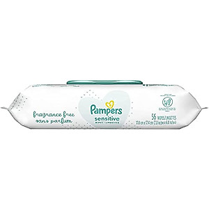 Pampers Wipes Sensitive - 56 ct, Pack of 2