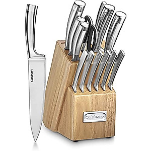 Cuisinart C99SS-15P 15 Piece Stainless Steel Blades Wood Professional-Cutlery-Block-Set