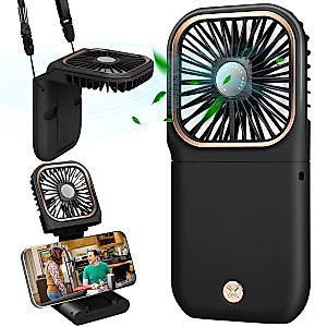 DAVID ROCCO Handheld Fan Mini Portable Fan, 2022 Upgrade Small Personal Fan with 3 Speeds Neck Fan Rechargeable Portable Fan, Good for Travel Home Office School Queue