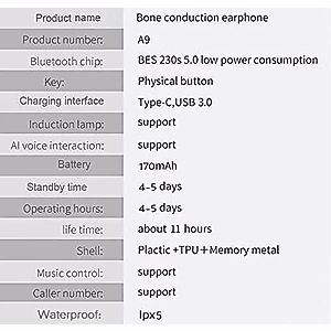 Yanvan Wireless Bluetooth Headset Ear Hook Earphone Over-Ear Sports Headphones Bone Conduction Bluetooth Headset (Green)