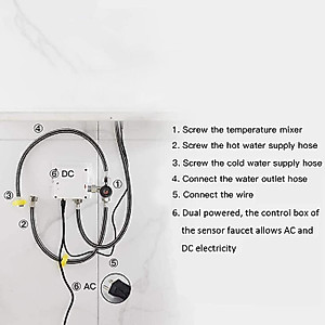Two Automatic Sensor Control Box AC/DC Power Supply for Touchless Bathroom Sink Faucet Kitchen Eletronic Commercial Motion Activated Bath Tub Lavatory Basin Vanity Faucet Touch-Free Dual Powered