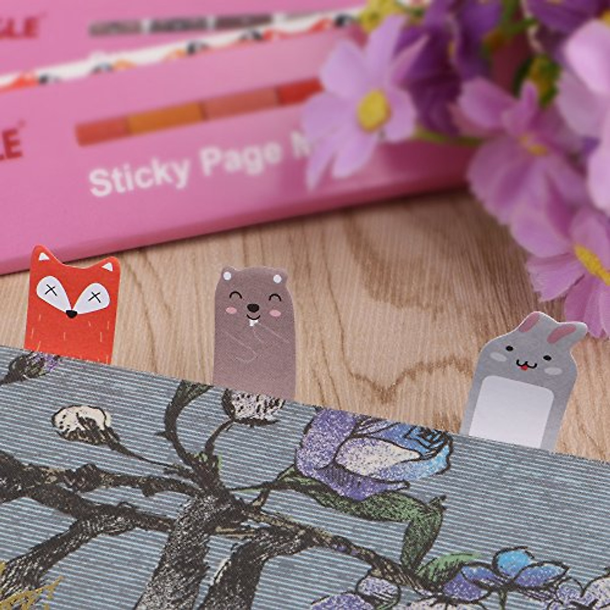 Eagle Cute Cartoon Animal Sticky Notes, Page Markers, 15 Sheets per Pad, 8 Pads per Set, 3 Sets, Total 360 Sheets (Pink)