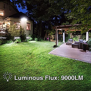 Onforu 100W Flood Lights Outdoor, 9000LM Super Bright LED Flood Light Outdoor Switch Controlled, IP65 Waterproof LED Exterior Floodlight with 3 Adjustable Head, 6500K White Outdoor Security Light