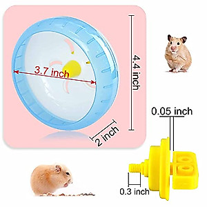 WishLotus Hamster Running Wheel, Silent Jogging Exercise Toy Hamster Cage Accessory for Drawf Hamster Golden Silk Shih Tzu Bear (Blue)