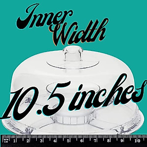 Extra Large (12") 6 in 1 Acrylic Cake Stand with Dome Lid Multifunctional Serving Platter and Cake Plate, Salad Bowl/Veggie Platter/Punch Bowl/Desert Platter/Chips & Dip - BPA Free