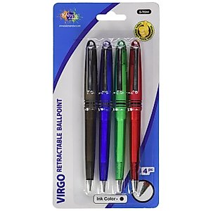Kole Imports Retractable Black Ball Point Pens Set (HG394)