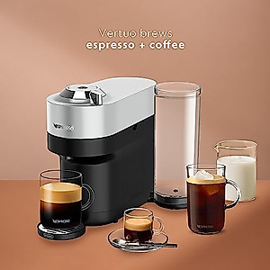 Nespresso Vertuo Pop+ Deluxe Coffee and Espresso Machine by De'Longhi, Silver