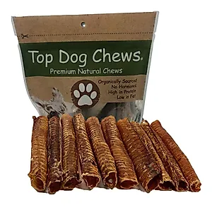 Top Dog Chews – 12” Beef Trachea Dog Chews 10 Pack, American, All Natural, Single Ingredient Dog Treat, Promotes Joint, Hip & Dental Health, High in Protein for Medium & Large Dogs