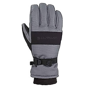 Carhartt Men's WP Waterproof Insulated Glove, Dark Grey/Black, Large
