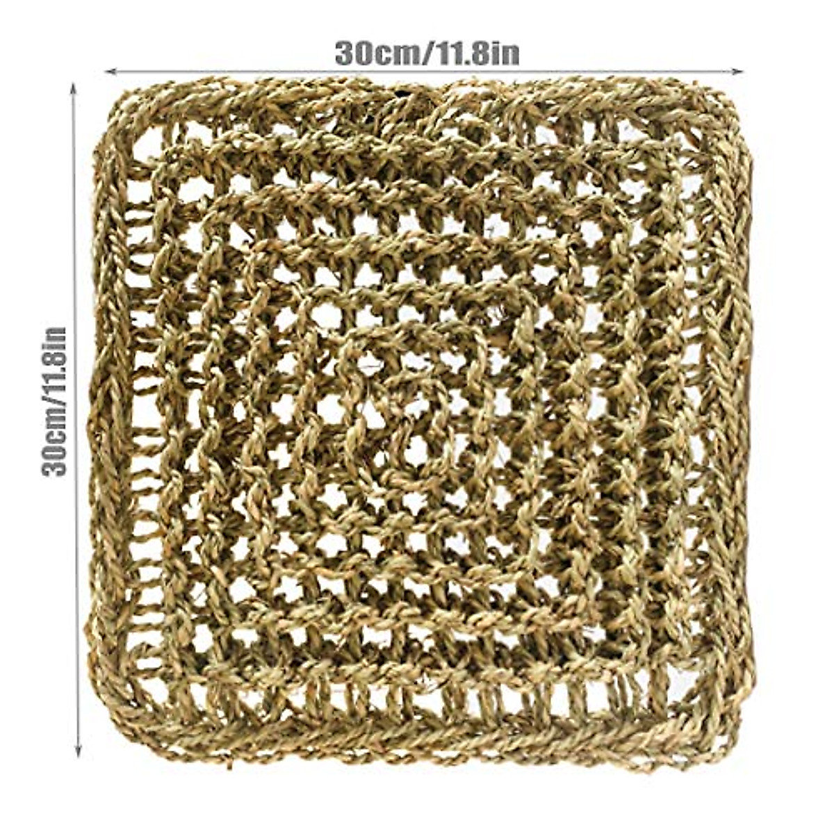 Hamiledyi Rabbit Seagrass Mat Activity Mat Bunny Chew Toy Small Animal Activity Play Ball Carrot Toy for Hamster Guinea Pigs Gerbils