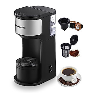 Homeleader Single Serve Coffer Maker for K-Cup and Ground Coffee, Coffee Machine with Self-Cleaning Function,6 to14oz Brew Sizes,Black