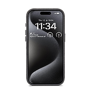 AKANTRA Alcantara Case for Apple iPhone 15 Pro Max, Handmade Fully-Wrapped Synthetic Suede Cover, Compatible with Magsafe Wireless Charging (iPhone15 Pro Max, Black)