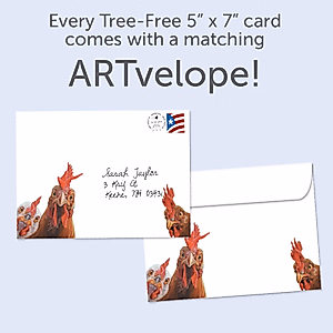 Tree-Free Greetings - Humorous Birthday Cards - Artful Designs - 1 Card + Matching Envelopes - Made in USA - 100% Recycled Paper - 5"x7" - What The Cluck (GO61212)