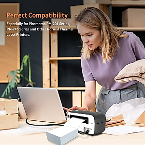 Phomemo 4x6 Thermal Label, Shipping Labels 4x6, Thermal Printer Labels, Fan-Fold Label, Permanent Adhesive, Commercial Grade, 500 Labels
