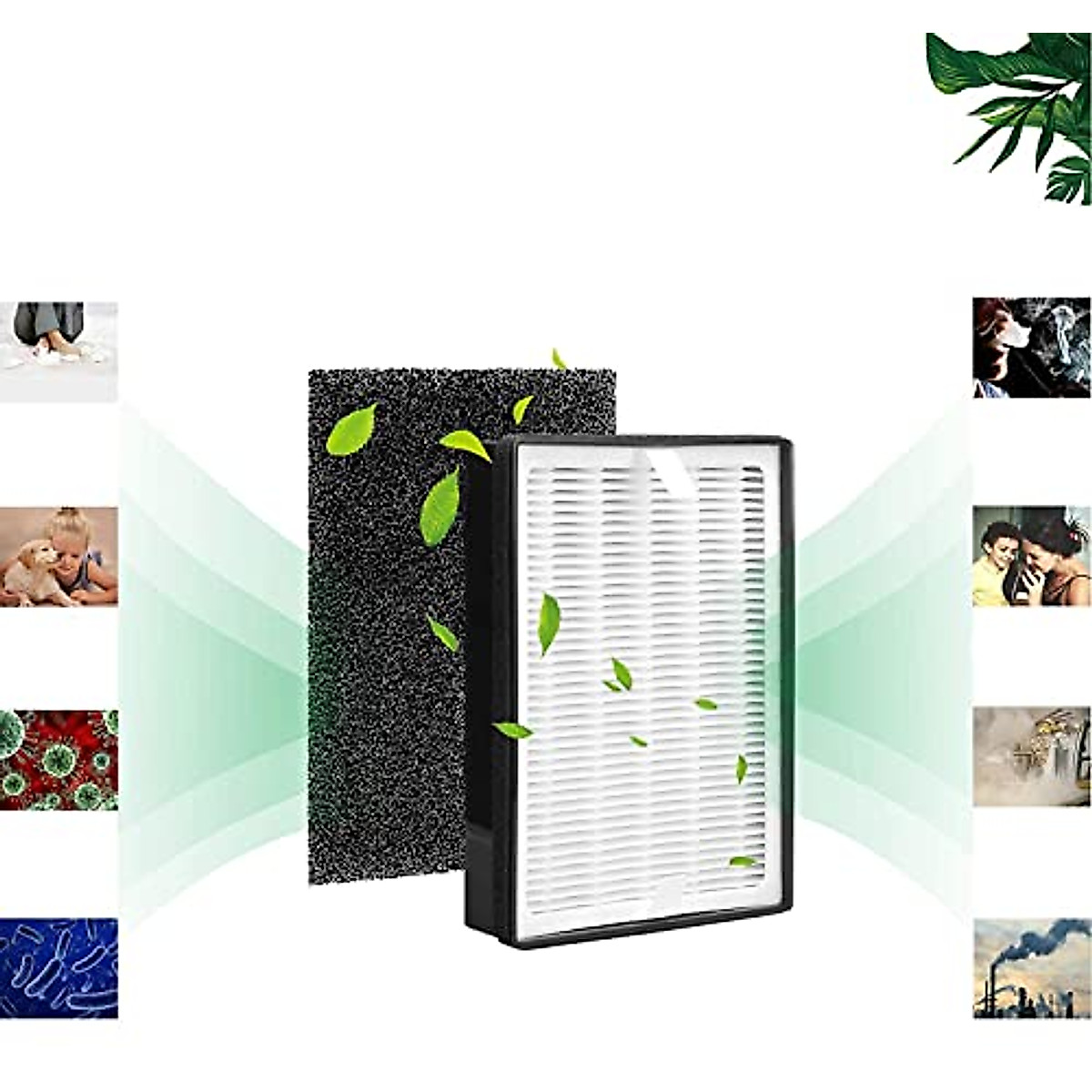 KEYJINIU H126 Replacement HEPA Filter, Compatible with Levoit LV-H126, Includes 2 HEPA Filters and 8 Activated Carbon Pre-Filters Set, LV-H126-RF