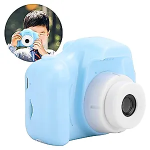 Mini Camera Portable Toy for Children, Digital Camera with TFT Color Screen, Fixed Lens Digital Video Camera, Cute Cartoon Camera Multi Cartoon Photo Frames(Blue)