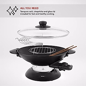 Aroma Housewares AEW-307 Electric Wok, 5 Qt, Black