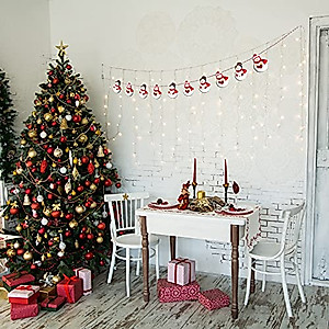 Christmas Wooden Snowman Bunting Banner Xmas Snowman Garland Christmas Hanging Snowman Banner 6.56 ft Xmas Party Decorations for Christmas Festive Holiday Home office Winter Photo Props Decoration