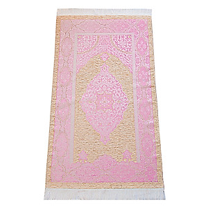 ihvan online Prayer Gift Set for Hajj and Umrah, Muslim Prayer Rug, Prayer Mat, Beads Taasbih, Holy Quran Translated English, Muslim Praying Mat, Islamic Gift Set for Ramadan & Eid, Pink