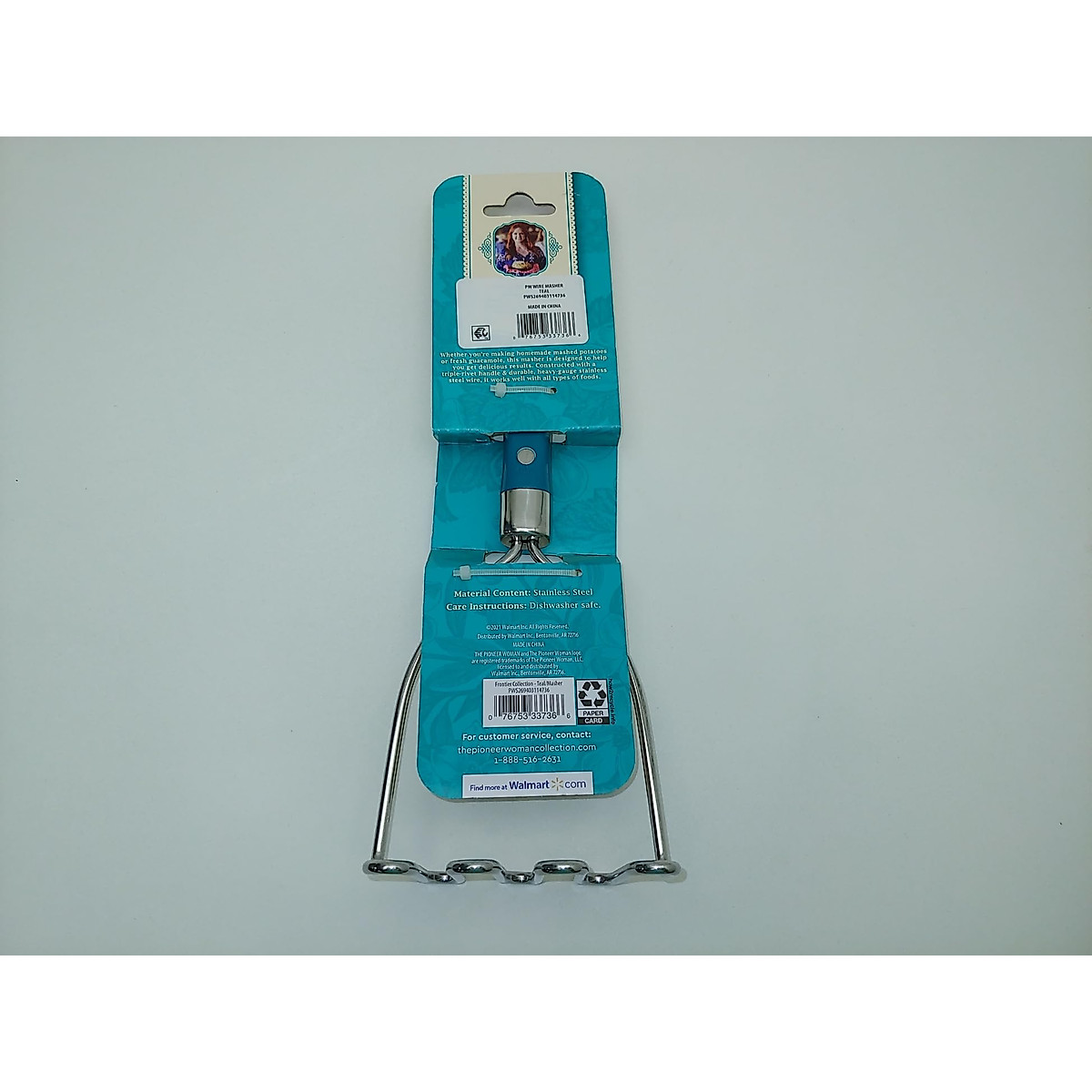 The Pioneer Woman Masher Potato Smasher Stainless Steel Teal Dishwasher Safe