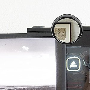 POPETPOP Clip On Cubicle Mirror- Computer/ Laptop Monitor Rear View Mirror, Blind Spot Mirror, Round Glass Convex Rear View Mirror Clip On Mirror for Computer Monitor