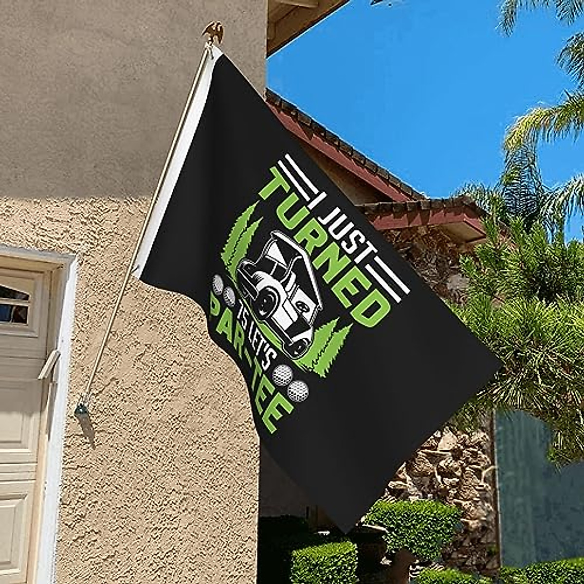 IMEEGIEN I Just Turned 75 Let's Par Tee Flag 3x5 Ft Double-Sided Outdoor Decoration Banner Durable Home Yard Flags Polyester Welcome Flag