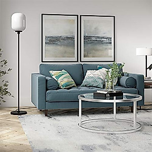 Agnolo 69" Tall Floor Lamp with Glass Shade in Blackened Bronze/White Milk