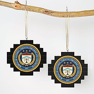 Us Bureau of Alcohol Tobacco and Firearms ATF Fashion Building Brick Block Puzzle Lozenge Shaped Orange Uv Printed for Indoor Outdoor Suitable for Various Festivals