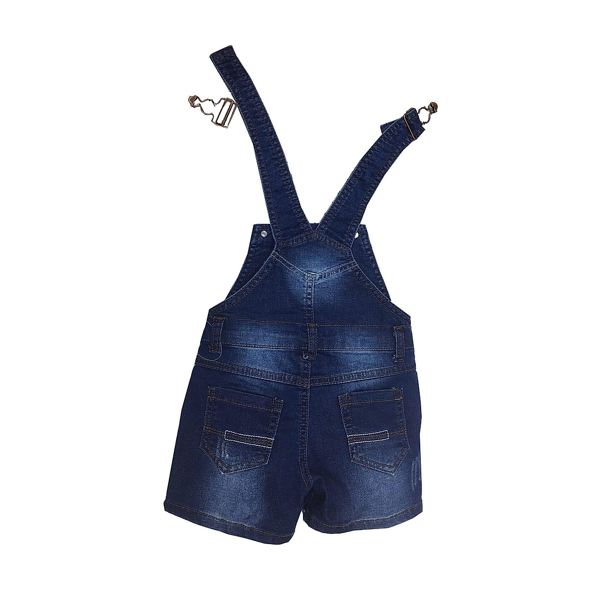 KIDSCOOL SPACE Baby & Little Girls/Boys Summer Shorts,Adjustable Jean Shortall Overalls,Blue,3-4 Years