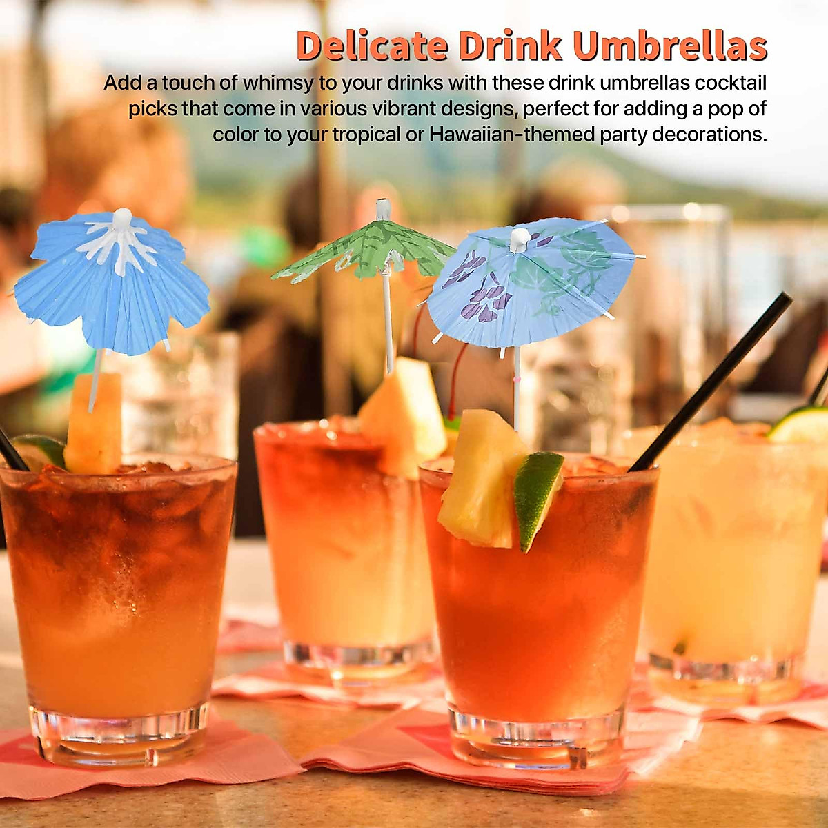 OFCOX Drink Umbrellas, Drink Umbrellas Cocktail Picks, Cocktail Umbrellas, Cocktail Umbrellas for Drinks, Cocktail Decorations for Drinks, Umbrella Drinks Sticks, Mini Umbrellas for Drinks. 150 PCS
