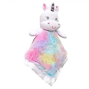 Baby Starters Unicorn 14 inch Snuggle Buddy with Satin (Rainbow)