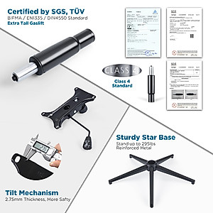 CHAIRMAN Premium Faux Leather Padded Mid-Back Adjustable-Height/Tilt, Swivel Office Computer Desk Chair with Flip-up Arms, Ergo Design for Sedentariness, Black