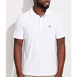 vineyard vines Men's Edgartown Short Sleeve Pique Polo, White Cap, XX-Large