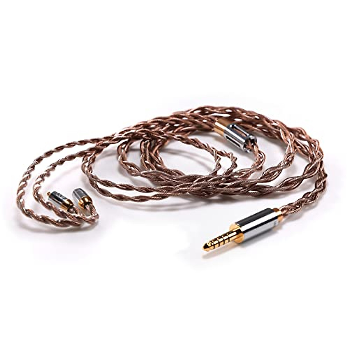 DD ddHiFi BC130B (Air Nyx) OCC HiFi Earphone Upgrade Cable with Shielding Layer, 4.4mm Straight Plug, MMCX Connector, Standard Length 120cm Long