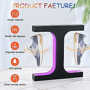 Meticuloso Levitating Shoe Display Stand, LED Floating Shoe Display, for Shoe Weight <550g Magnetic Levitating Sneaker Stand for Shoes Collectors Advertising Exhibition Shoe