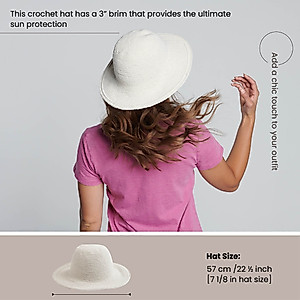 San Diego Hat Company Women's Natural Cotton Crochet Hat, One Size