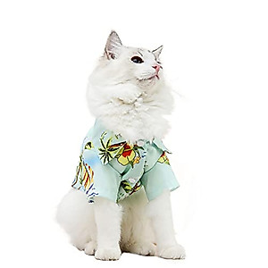 Pet Clothes for Medium Dogs Summer Pet Summer Floral Cat Shirt Hawaiian Printed Pet T Shirts Beach Seaside Puppy Shirt Sweatshirt for Small Cat