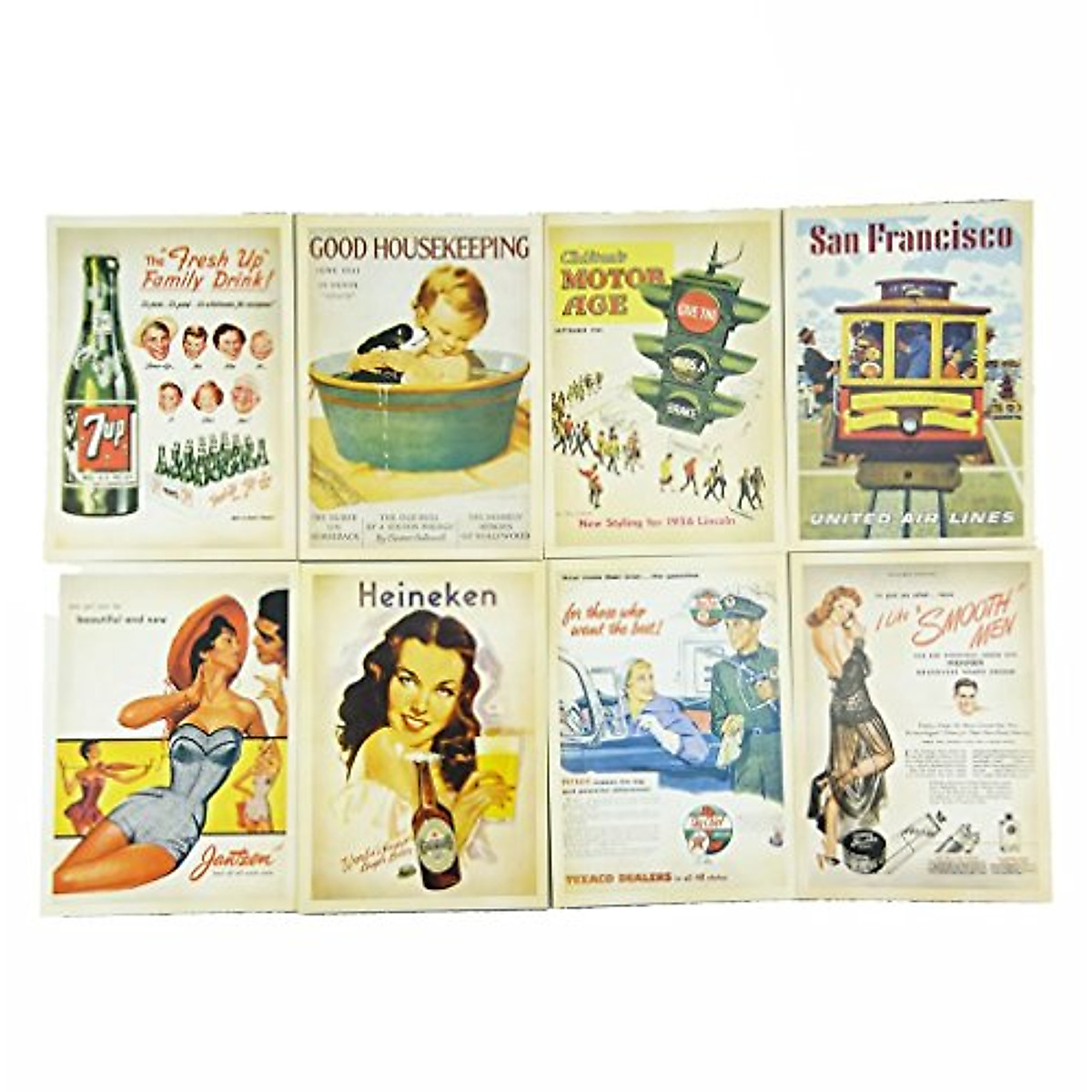 Yueton 32 Pcs 1 Set Vintage Retro Old Europe Dancing Travel Advertising Album Postcard Greeting Post Cards for Collecting