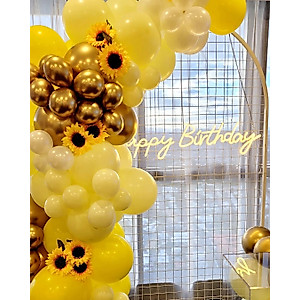 Yellow Balloons, 100Pcs 12 inch Bright Yellow Latex Balloons Round Helium Balloons for Birthday Wedding Anniversary Sunflower Party Backdrop Decorations