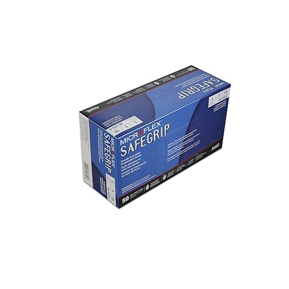 Microflex SafeGrip SG-375 Extra Thick Disposable Latex Gloves for Life Sciences, Automotive w/Textured Fingertips - XL, Blue (Box of 50)
