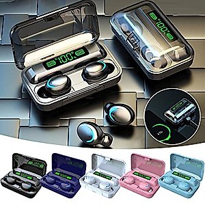 Nsxcdh Bluetooth 5.0 Mini Earbuds, True Wireless Headset with 1200mAh Charging Case Light-Weigh Mini Headphones in Ear Built in Mic Headset Deep Bass, IPX6 Waterproof for Sport Working