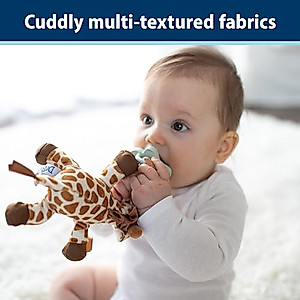 Dr. Brown's Lovey Pacifier and Teether Holder, 0 Months Plus, Giraffe with Green Pacifier