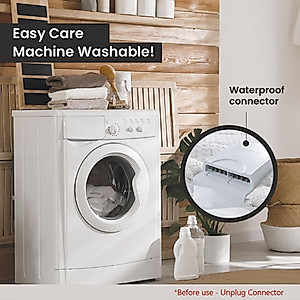 ILWOUL Heated Mattress Pad Heating pad Machine Washable, Auto 15 Hours Shut Off, 5 Heating Setting, Radiation Blocking, Tencel Material, Bed Warmer with Dual Controller, UL Listed (Double)